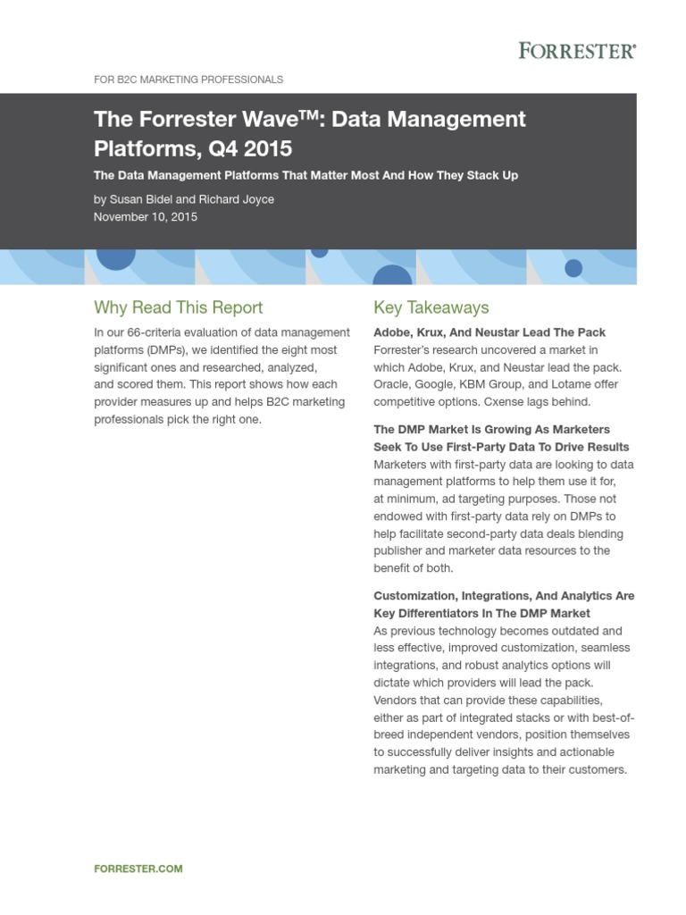 The Forrester Wave Data Management Platforms Q4 2015 | PDF | Google ...