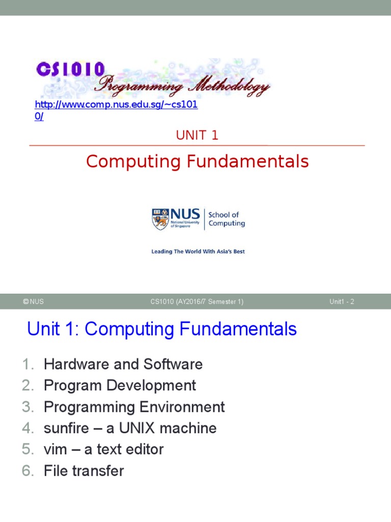 Unit1 Computing Fundamentals | PDF | Secure Shell | Computer Program