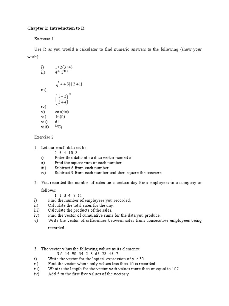 Exercise Chap 1 | PDF