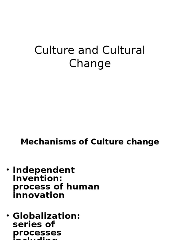 Culture and Cultural Change | PDF | Anthropology | Ethnography