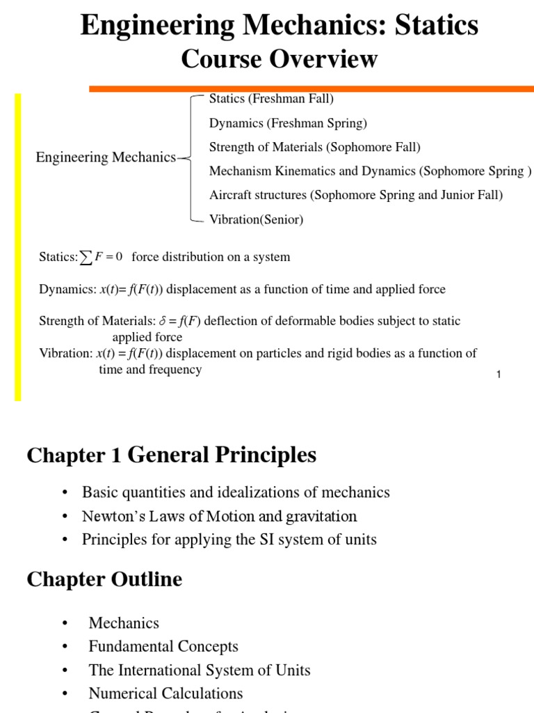 Engineering Mechanics: Statics: Course Overview | PDF | Mechanics | Euclidean Vector