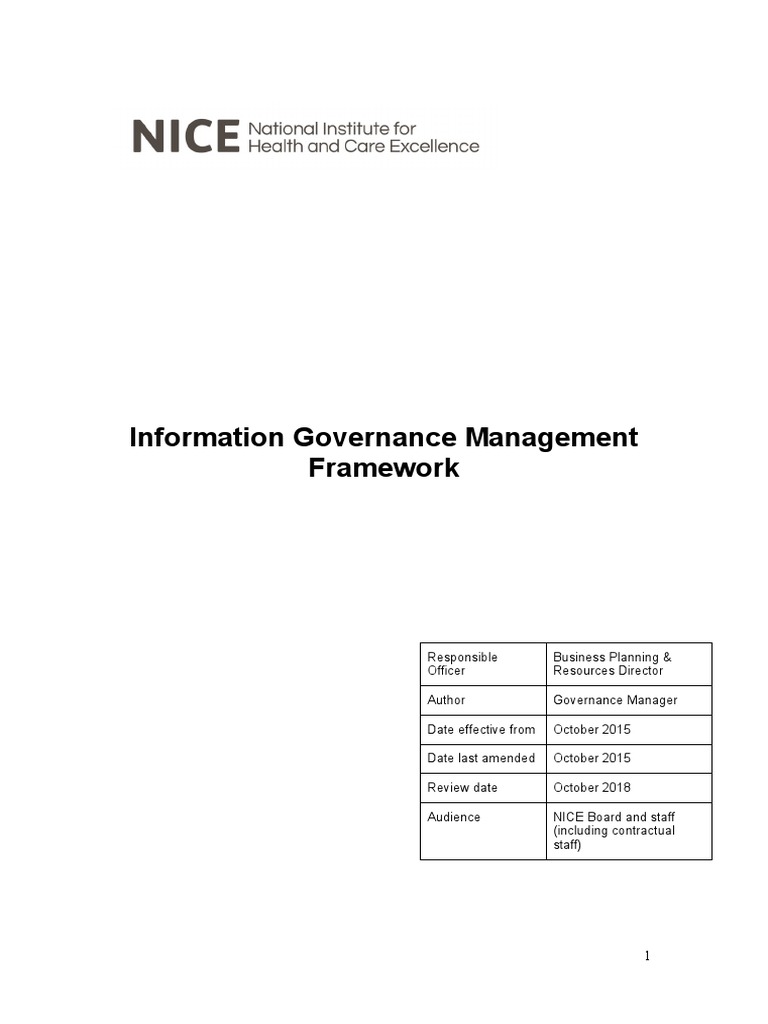 An Effective Framework for Information Governance: Roles ...