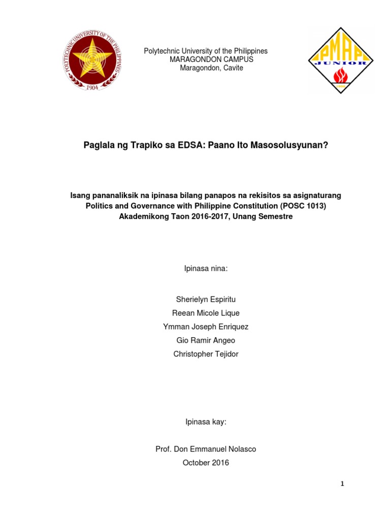 Trapiko Sa EDSA | PDF