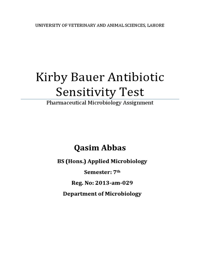 Kirby Bauer Antibiotic Sensitivity Test | Microbiology | Earth & Life ...