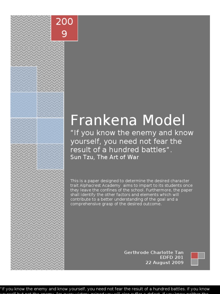 Frankena Model | PDF | Self Actualization | Self