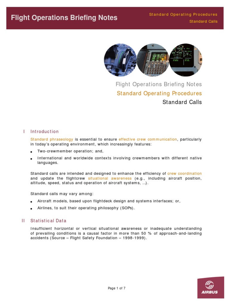 Flight Operations Briefing Notes | PDF | Cockpit | Aviation Safety