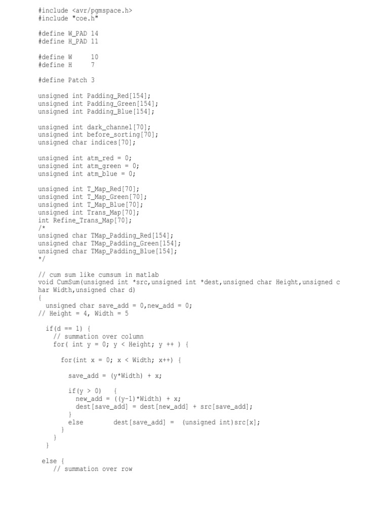 Arduino C Code For Image Dehazing Pdf Numbers Areas Of Computer Science 2411