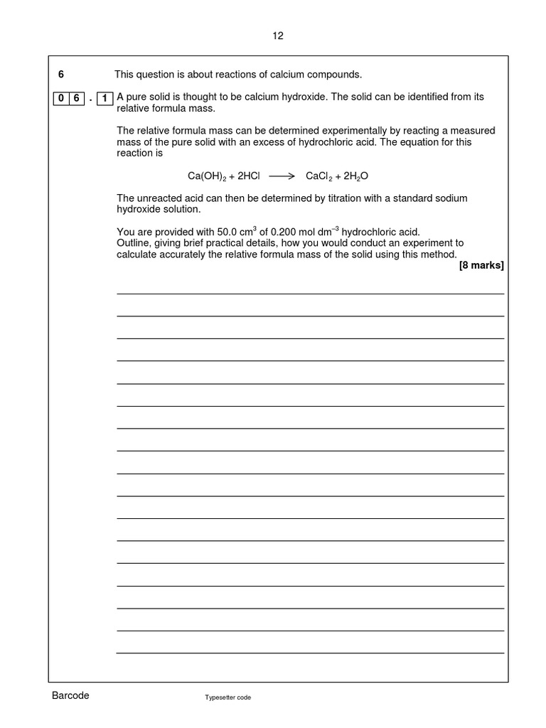 Calcium Compounds Experiment Guide | PDF