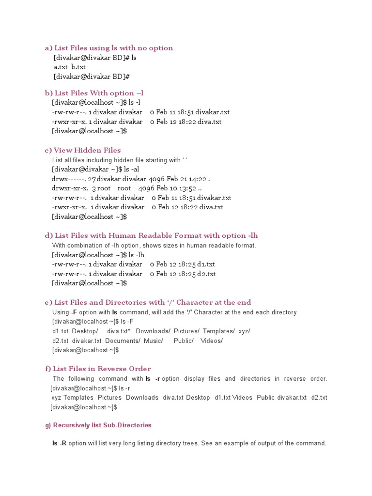 Linux Basic Commands | PDF | Unix | Computer File