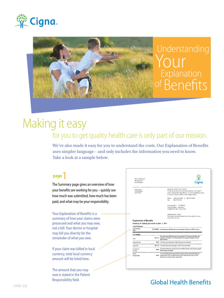Explanation of Benefits | PDF | Cigna | Patient