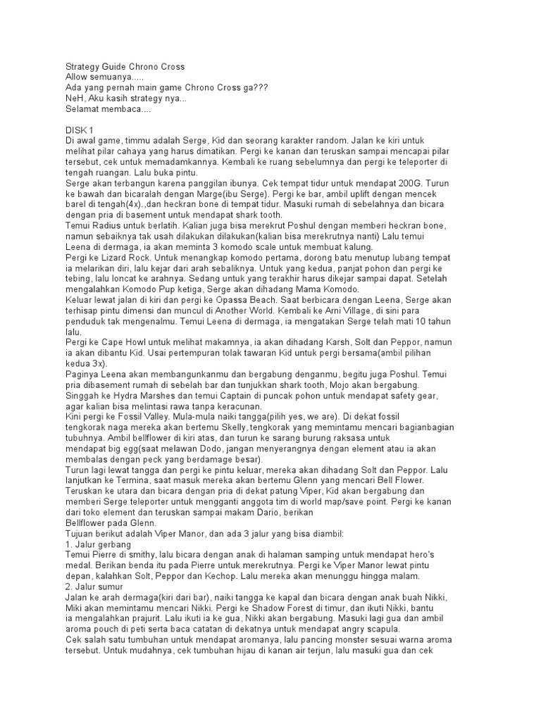 Strategy Guide Chrono Cross | PDF