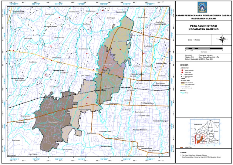 Peta Administrasi Kecamatan Gamping, Sleman