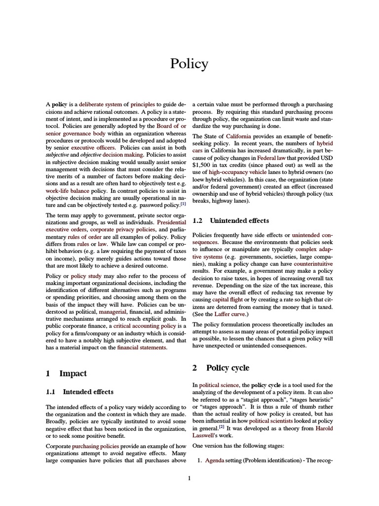 A Comprehensive Overview of Organizational Policy: Purpose, Impact ...