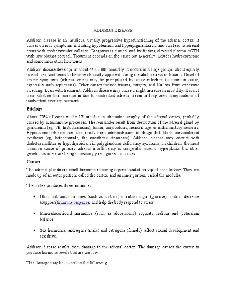 An In-Depth Review of Addison Disease: Causes, Symptoms, Diagnosis ...