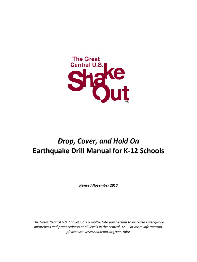 Earthquake Drill Manual For K 12 Schools: Drop, Cover, and Hold On | PDF
