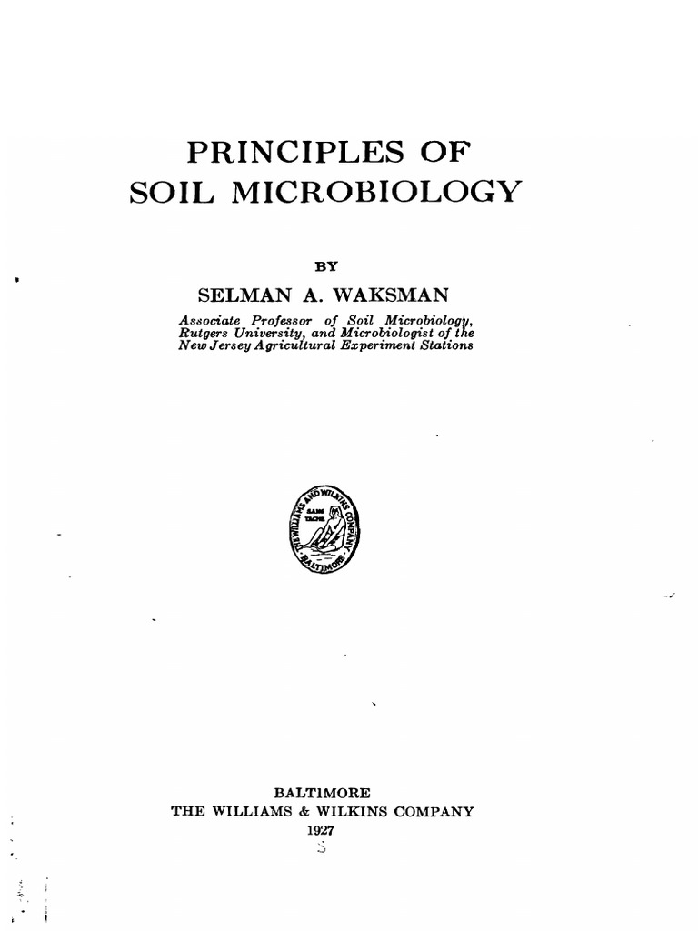 Principles of Soil Microbiology: Waksman, Selman A | PDF ...