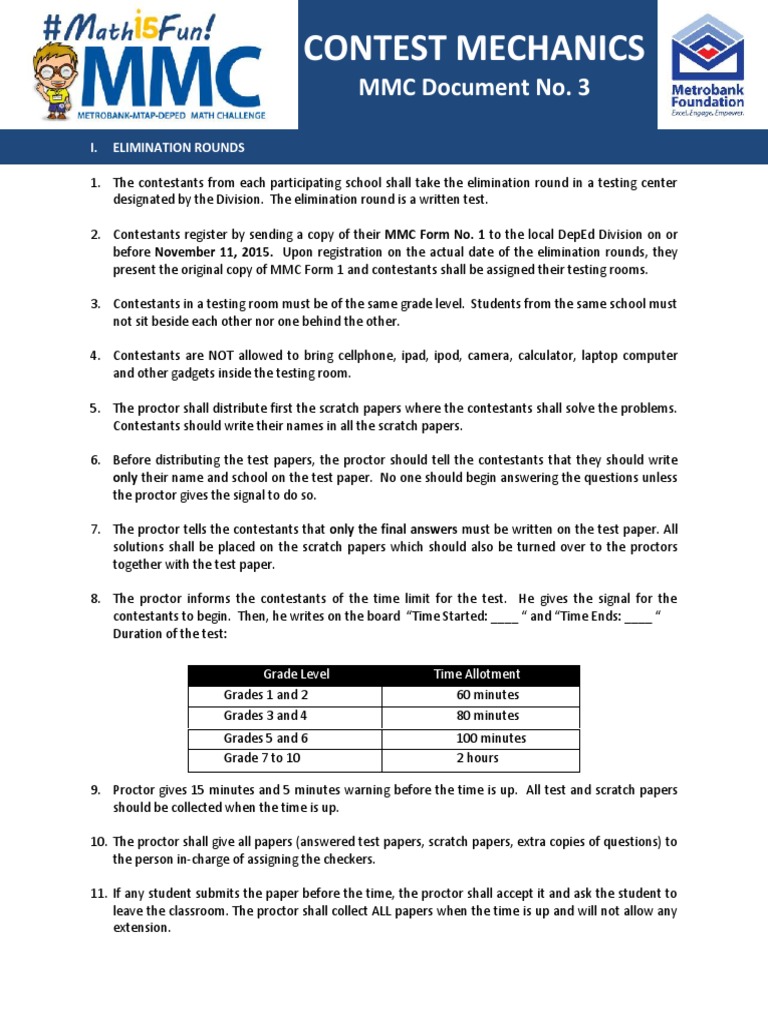 Document 1 MMC 2016 - Primer | PDF | Test (Assessment) | Further Education