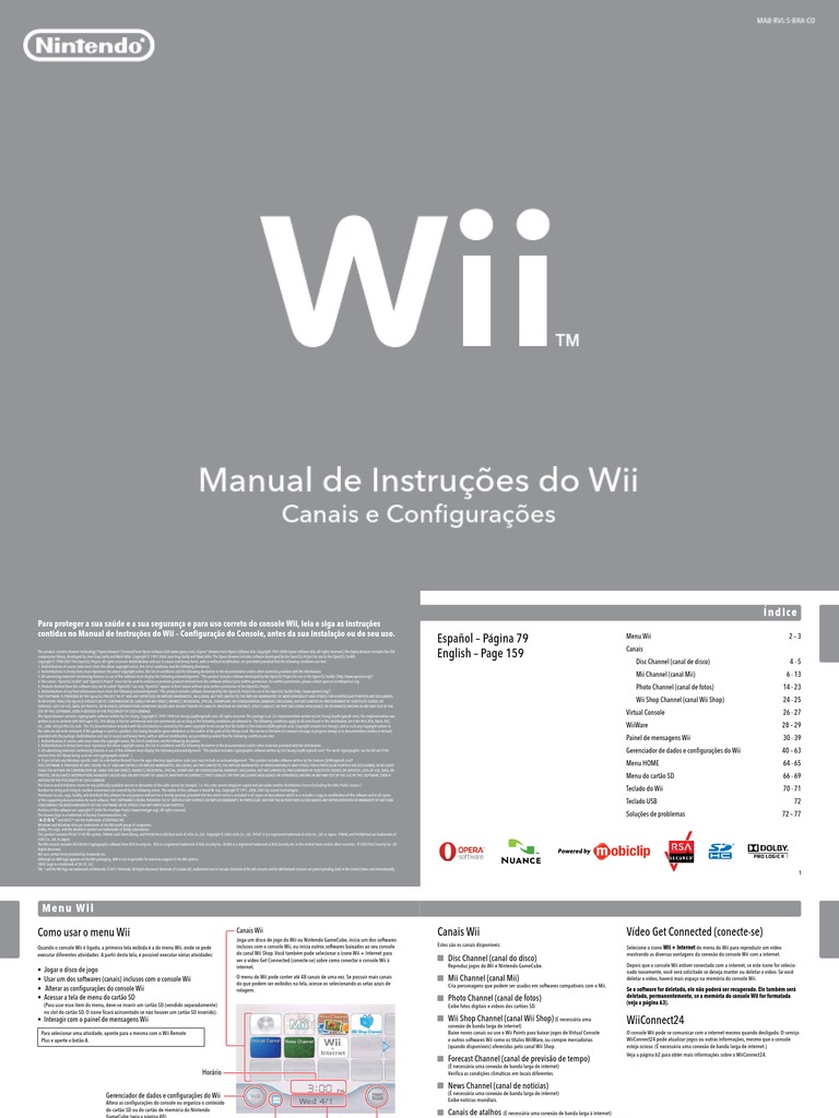 Manual de Instruções Do Wii: Canais e Configurações | PDF | Wii | Video ...