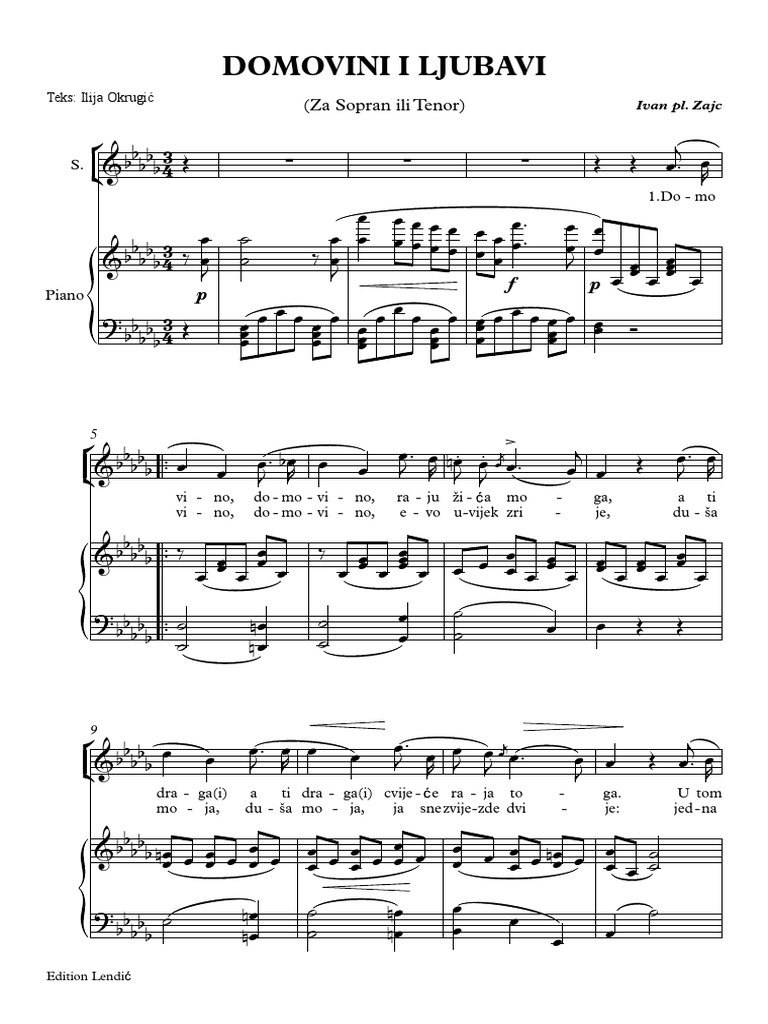 DOMOVINI I LJUBAVI (Visoki Glas) - Zajc PDF | PDF