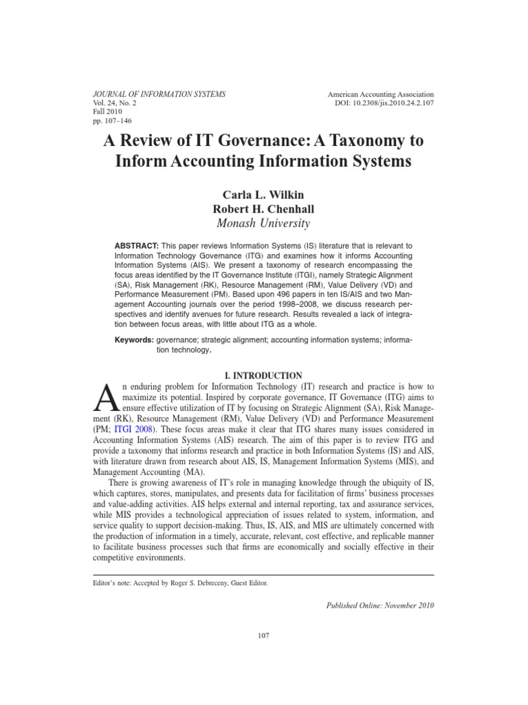 A Review of IT Governance | PDF | Strategic Management | Governance