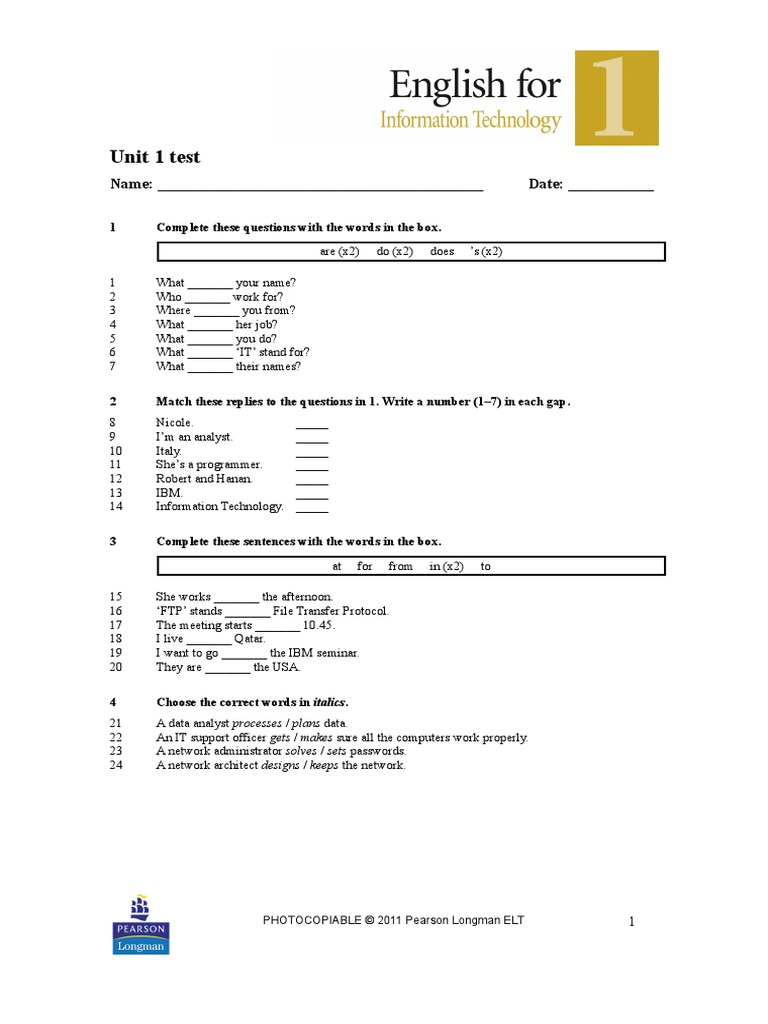 Unit 1 Test: Name: - Date | PDF