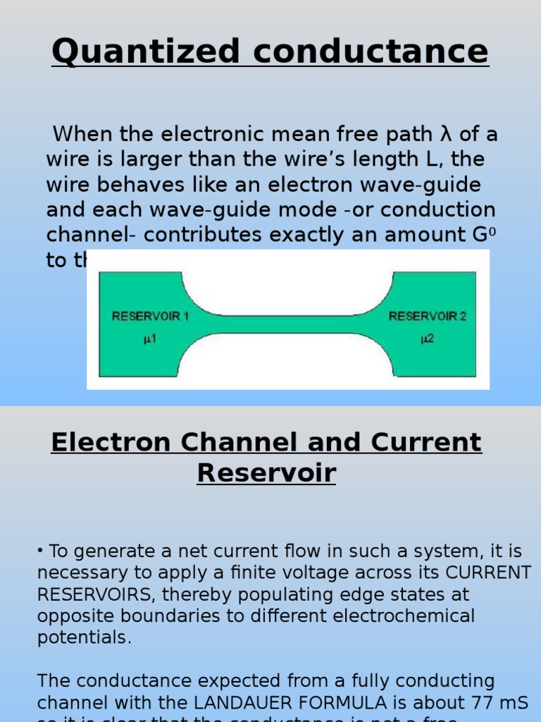 Quantized Conductance in Nanowires: When Electron Wavelength Exceeds ...