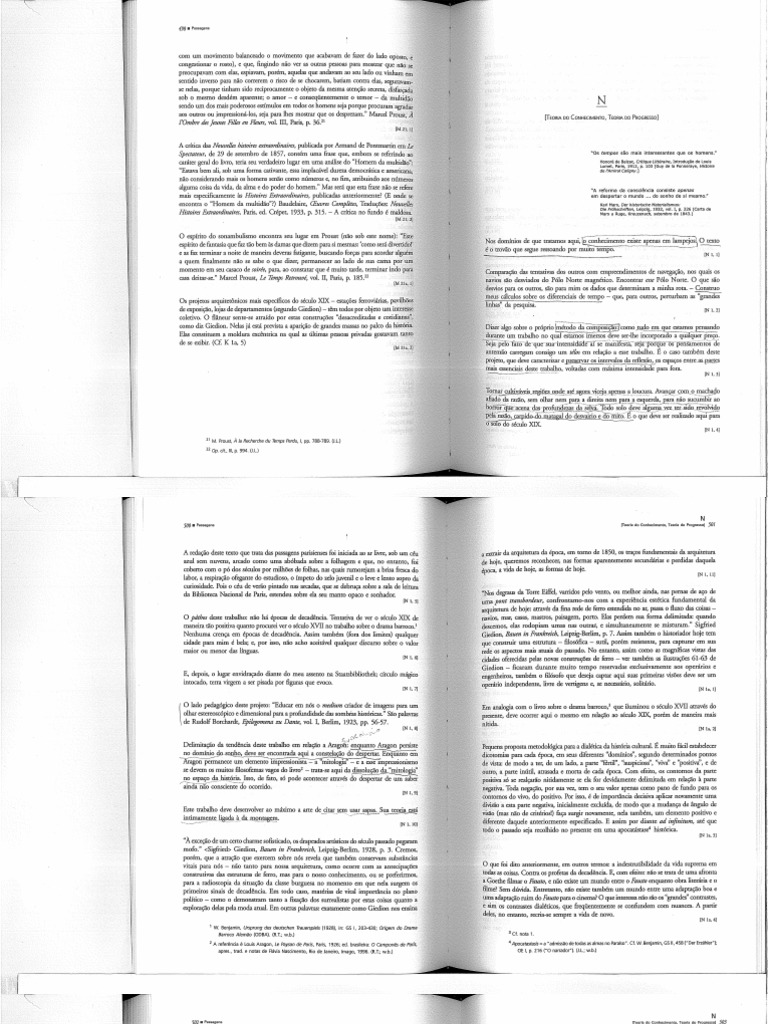 BENJAMIN, Walter. PASSAGENS Livro N PDF | PDF