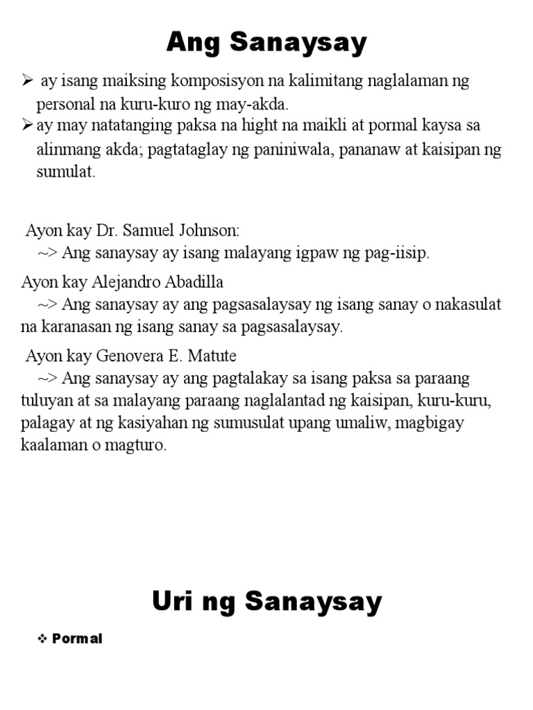 Ang Sanaysay | PDF