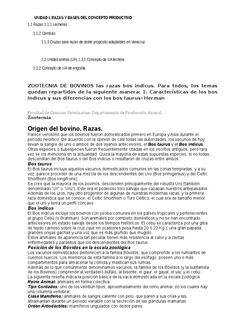 1. Características de Los Bos Indicus y Sus Diferencias Con Los Bos ...