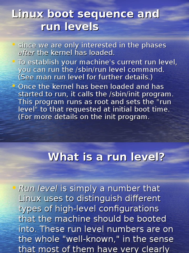Linux Boot Sequence and Run Levels | PDF