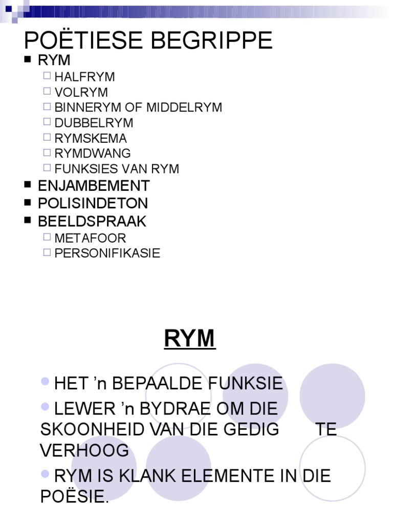 Poetiese Begrippe | PDF