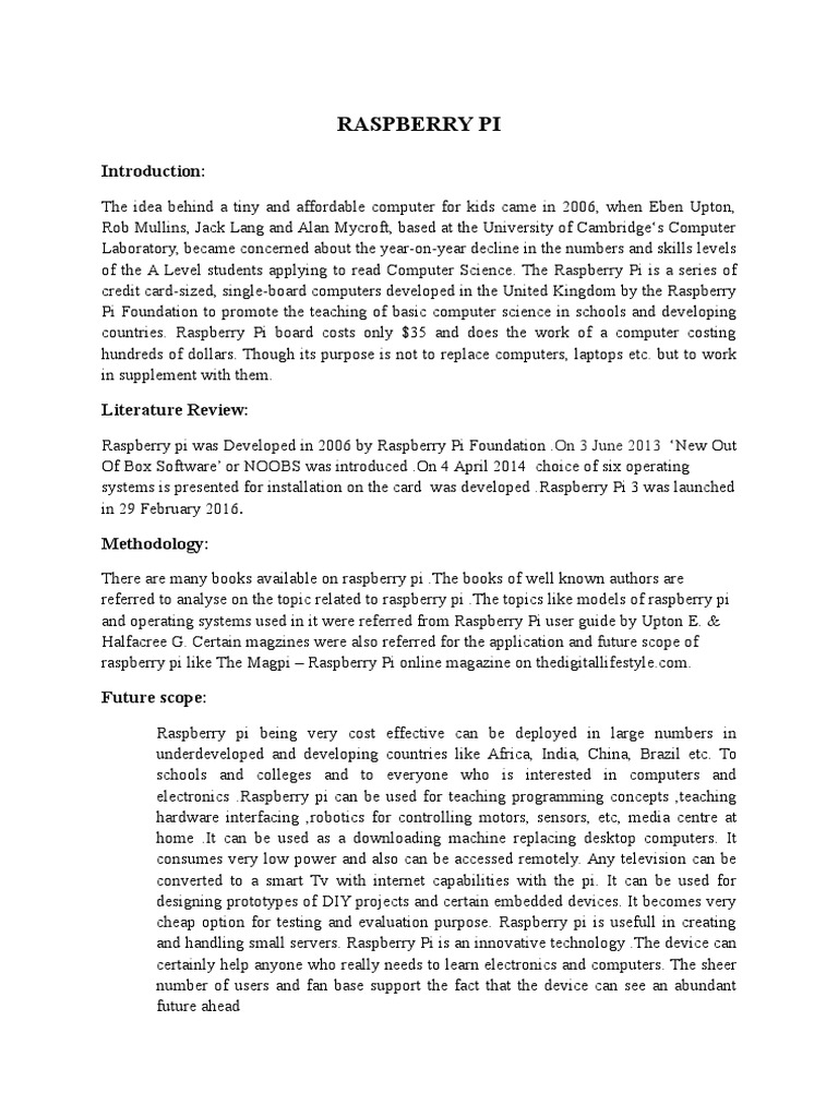 Raspberry Pi Pdf Raspberry Pi Digital Technology