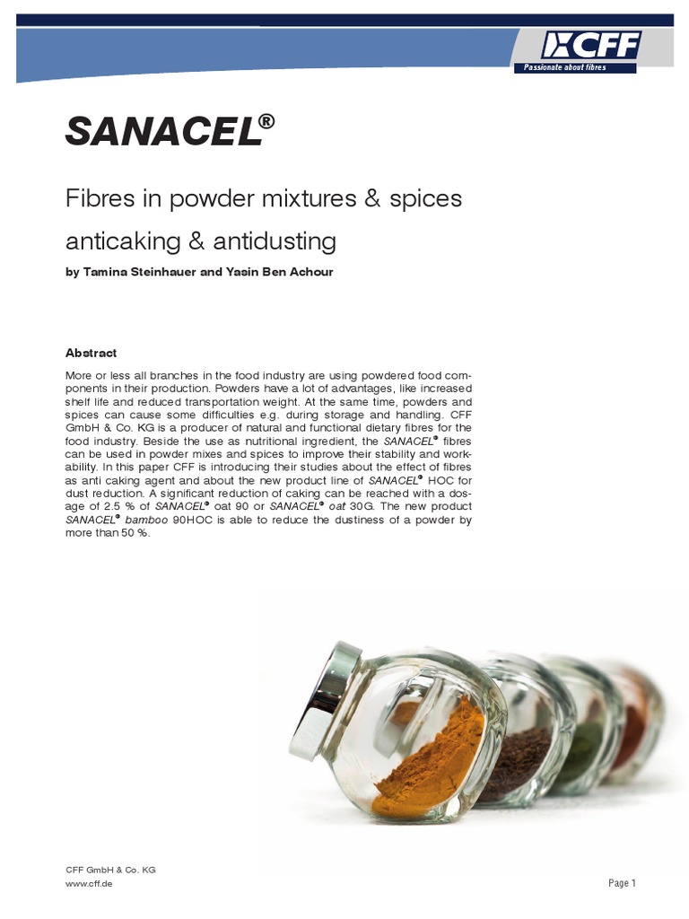 FoodIngredientsFirst-technicel Paper SANACEL Download | PDF | Powder ...