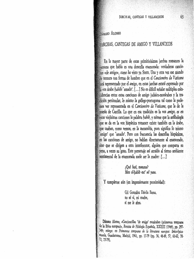 15 Sobre Las Jarchas, La Lírica Popular, Etc | PDF | Poesía | Amor
