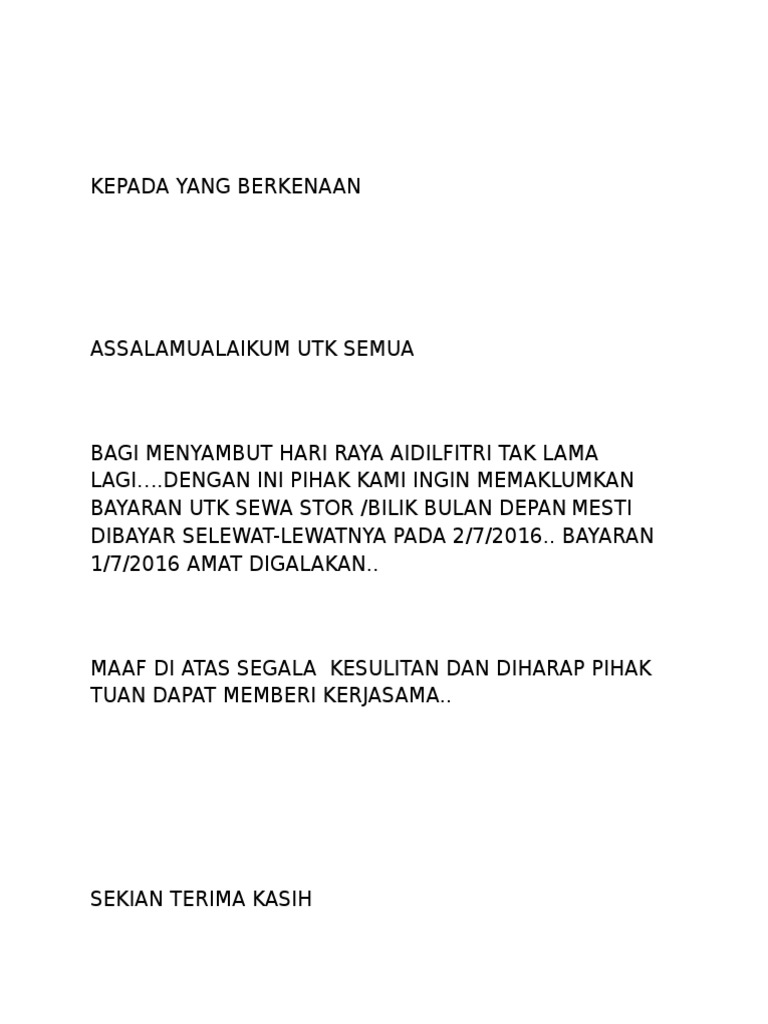Memo Peringatan | PDF