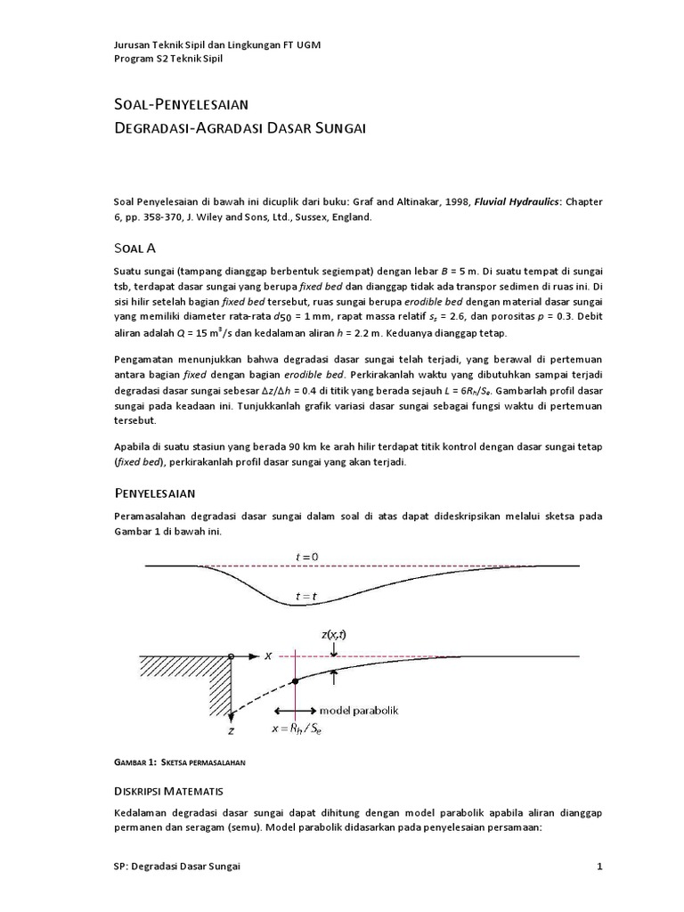 Degradasi Dasar Sungai: Analisis dan Model | PDF