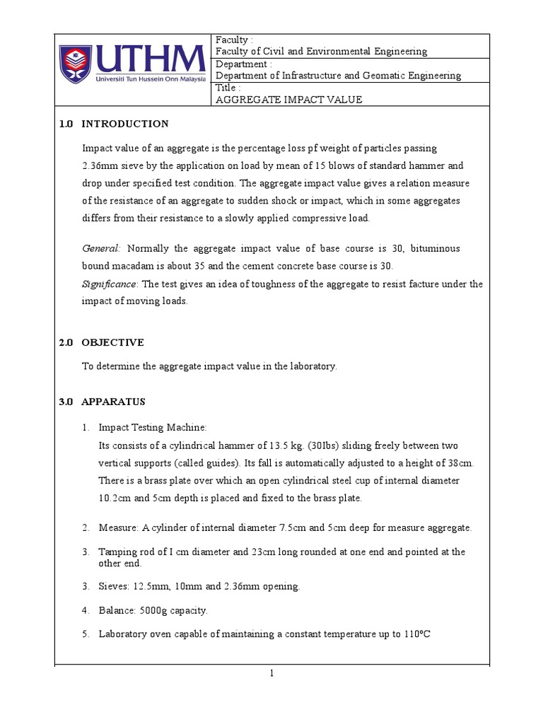 Aggregate Impact Value | PDF | Construction Aggregate | Wear