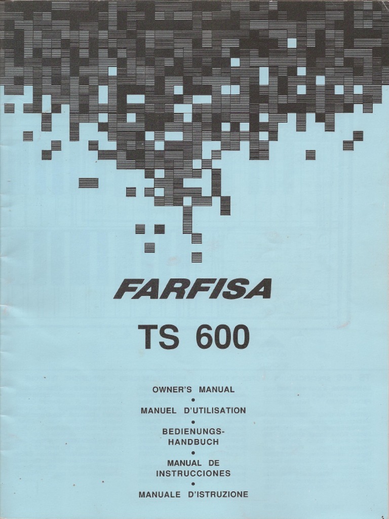 Farfisa Manual Ts 600 | PDF
