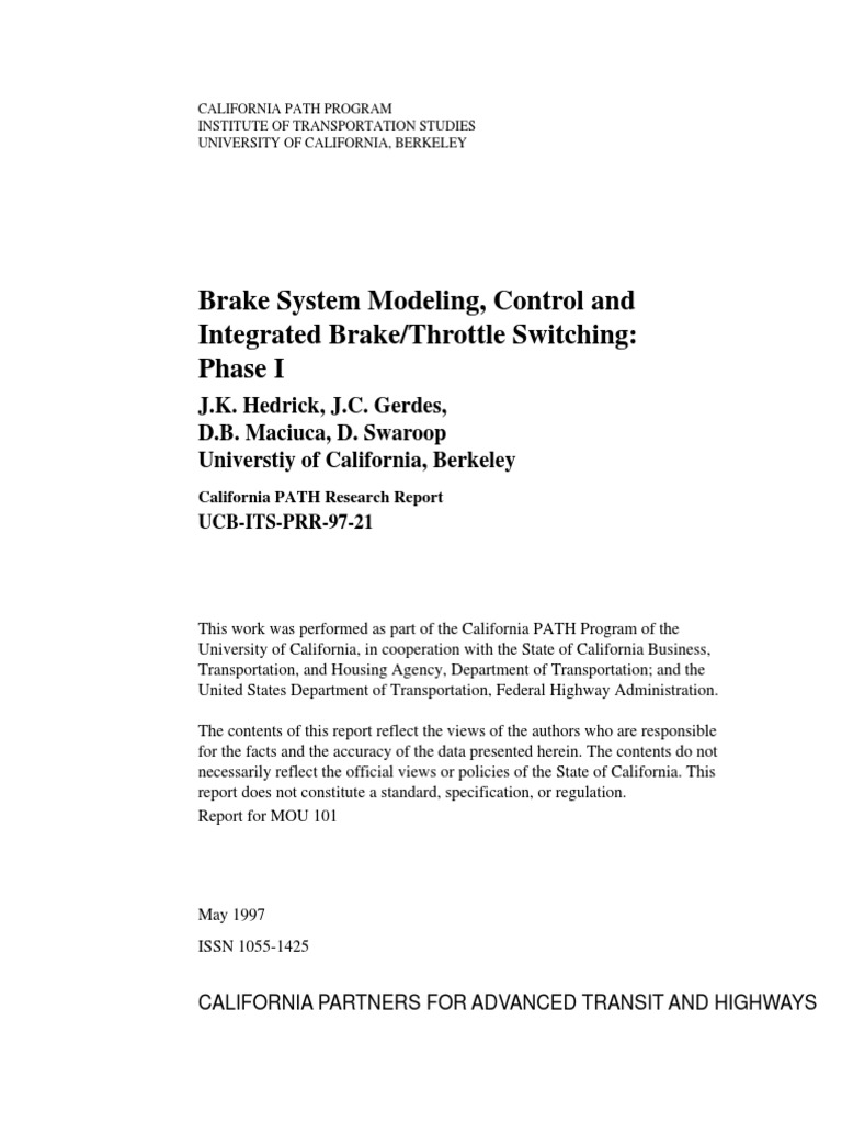 Brake System Modeling, Control and | PDF