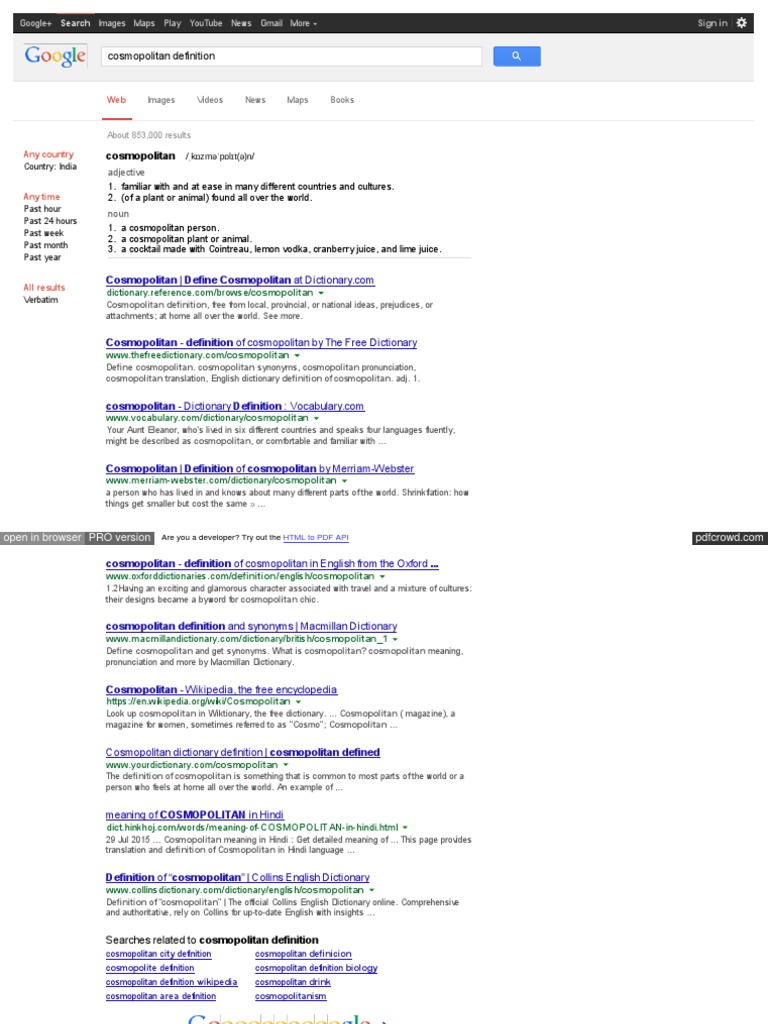 Cosmopolitan.pdf | Dictionary | Definition