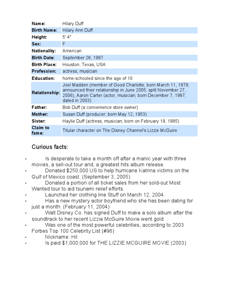 Famous People Facts | PDF | Angelina Jolie | Leisure