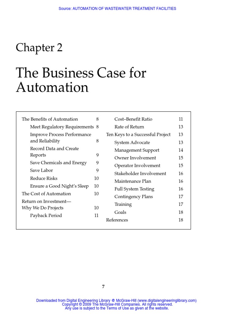 The Business Case For Automation | PDF | Automation | Sewage Treatment