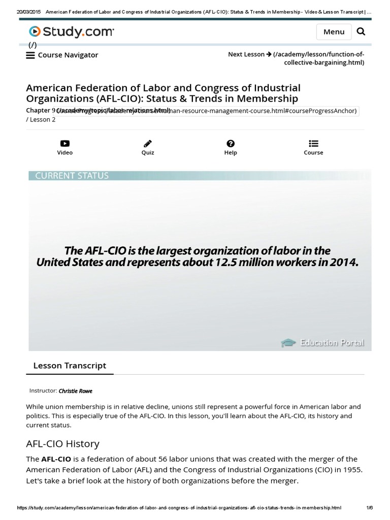 American Federation of Labor and Congress of Industrial Organizations ...