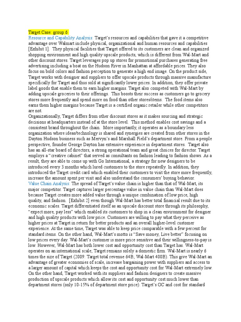 Case Target - Group 6 | PDF | Target Corporation | Walmart