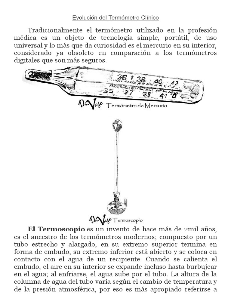 Evolución del Termómetro Clínico | PDF | Fahrenheit | Celsius