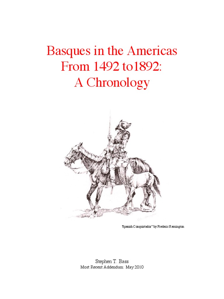 Basque Chronology. Basques in The Americas From 1492 To 1892 | PDF ...