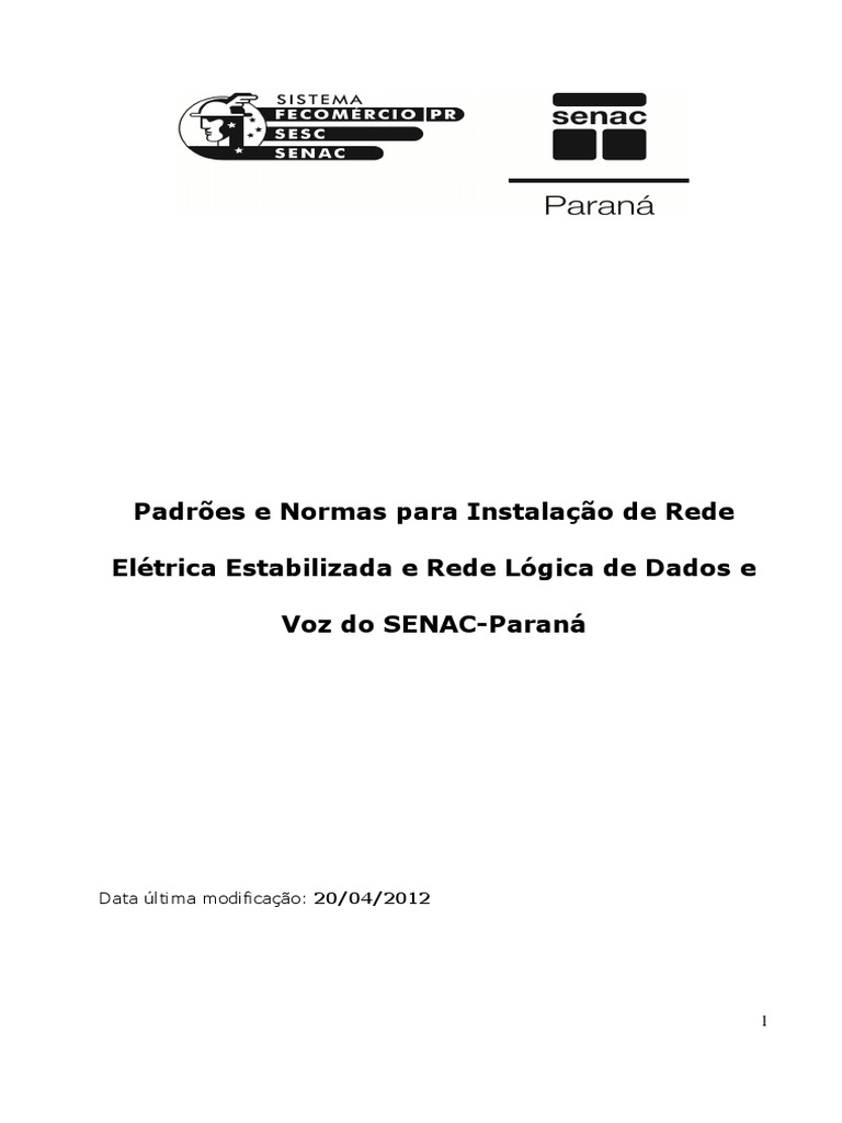 Padroes e Normas para Instalacao de Rede Eletrica Estabilizada e Rede ...
