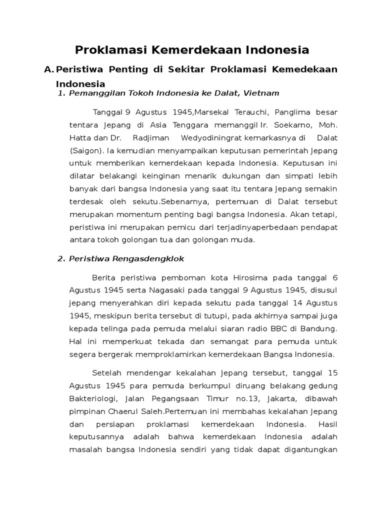 Proklamasi Kemerdekaan Indonesia | PDF | Politik | Perjalanan