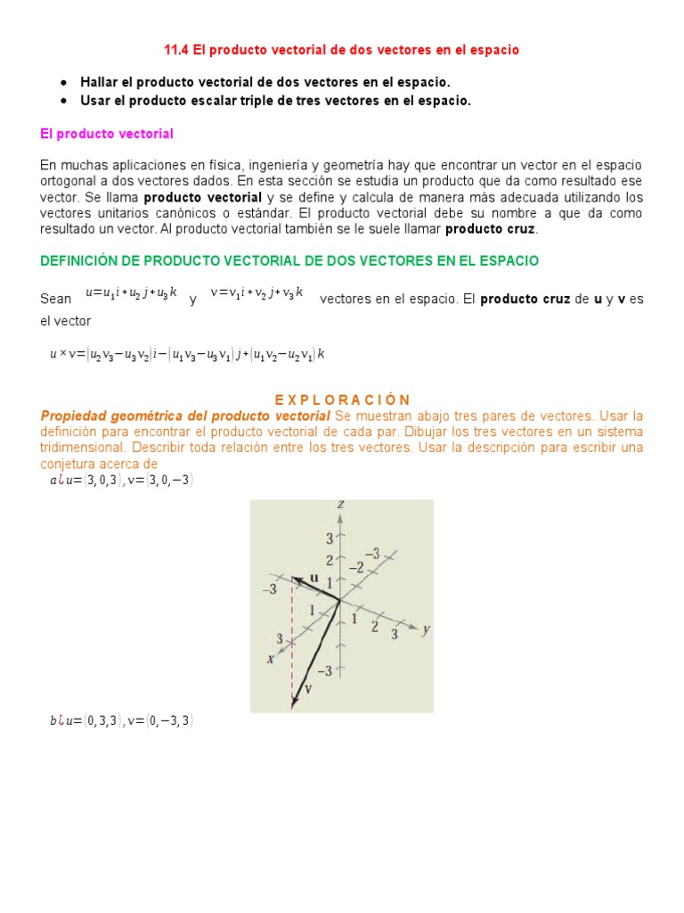 Sec 11.4, El Producto Vectorial de Dos Vectores | PDF | Vector Euclidiano | Espacio vectorial