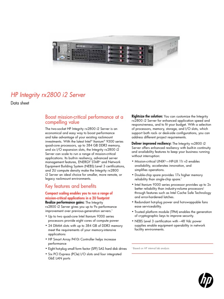 hp-integrity-rx2800-i2-server-datasheet.pdf | Hewlett Packard | Digital ...